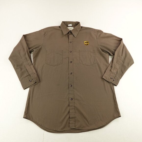 Twin Hill | Shirts | Vintage Ups Shirt Mens Large Long Brown Twill Hill ...